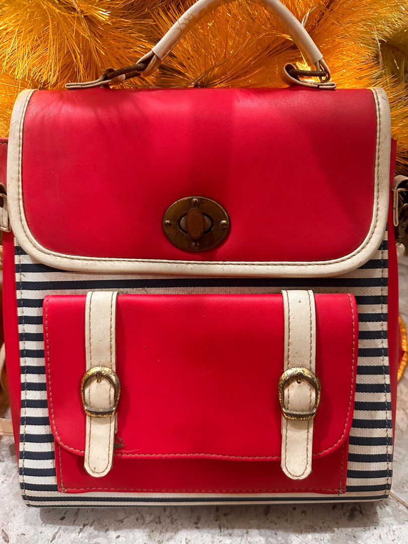 Red and blue stripes backpack, Women's Fashion, Bags & Wallets ...