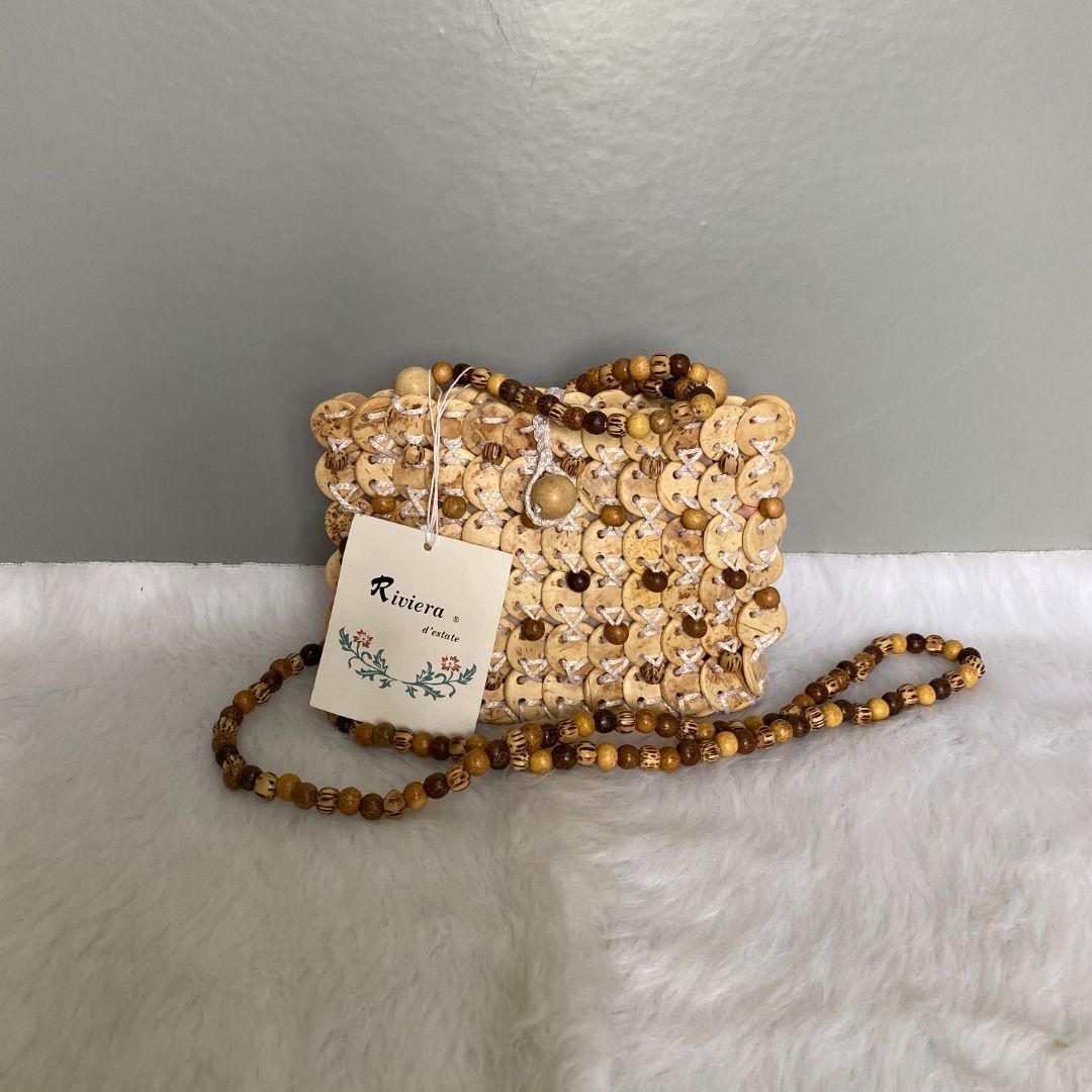 Riviera Natural Coconut Sheel Crossbody Bag, Women's Fashion, Bags ...