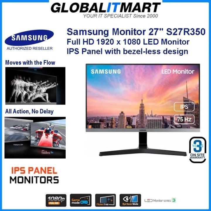 Samsung 27 inch monitor/Samsung SR350 / 27" FHD | IPS | 3-Sided Bezel ...