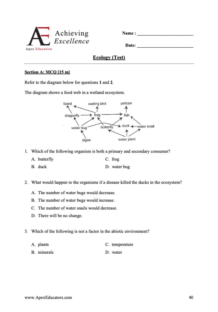 Sec 1 + Sec 2 Science Topical Notes + Worksheets + Exam Questions (Soft ...
