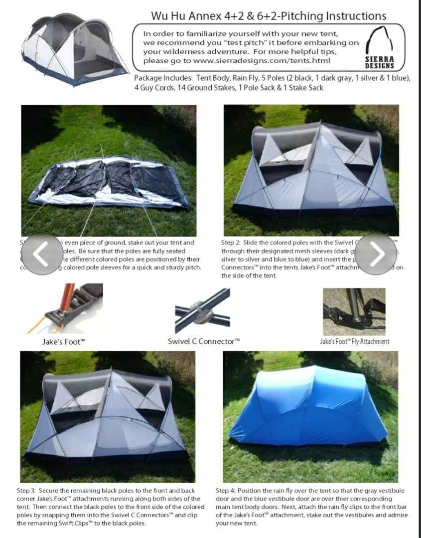 Sierra Designs Wu Hu Annex 4+2 Basecamp Tent, Sports Equipment, Hiking ...