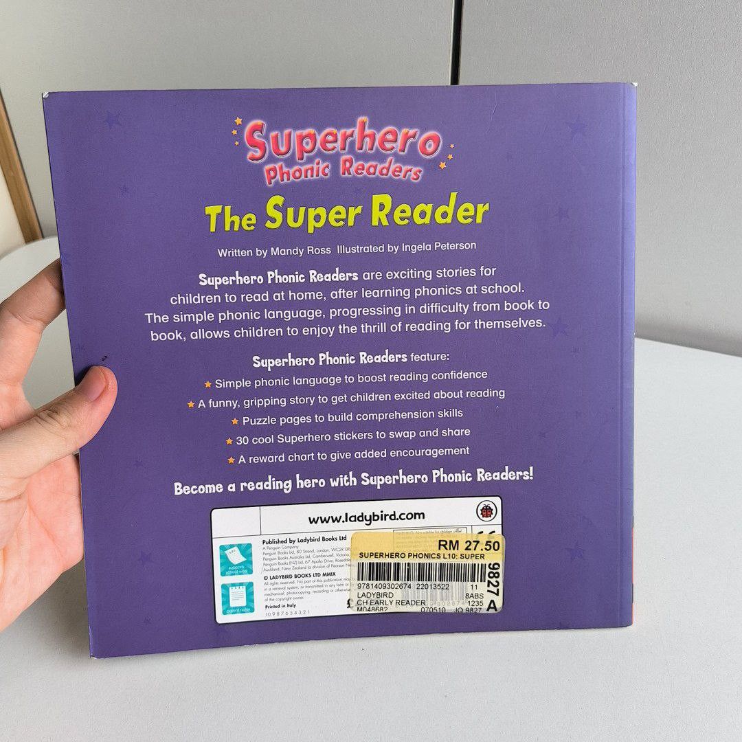 Superhero Phonic Readers The Super reader With 30 stickers, Hobbies ...