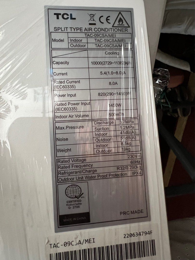 TCL Aircon Split type, TV & Home Appliances, Air Conditioning and ...