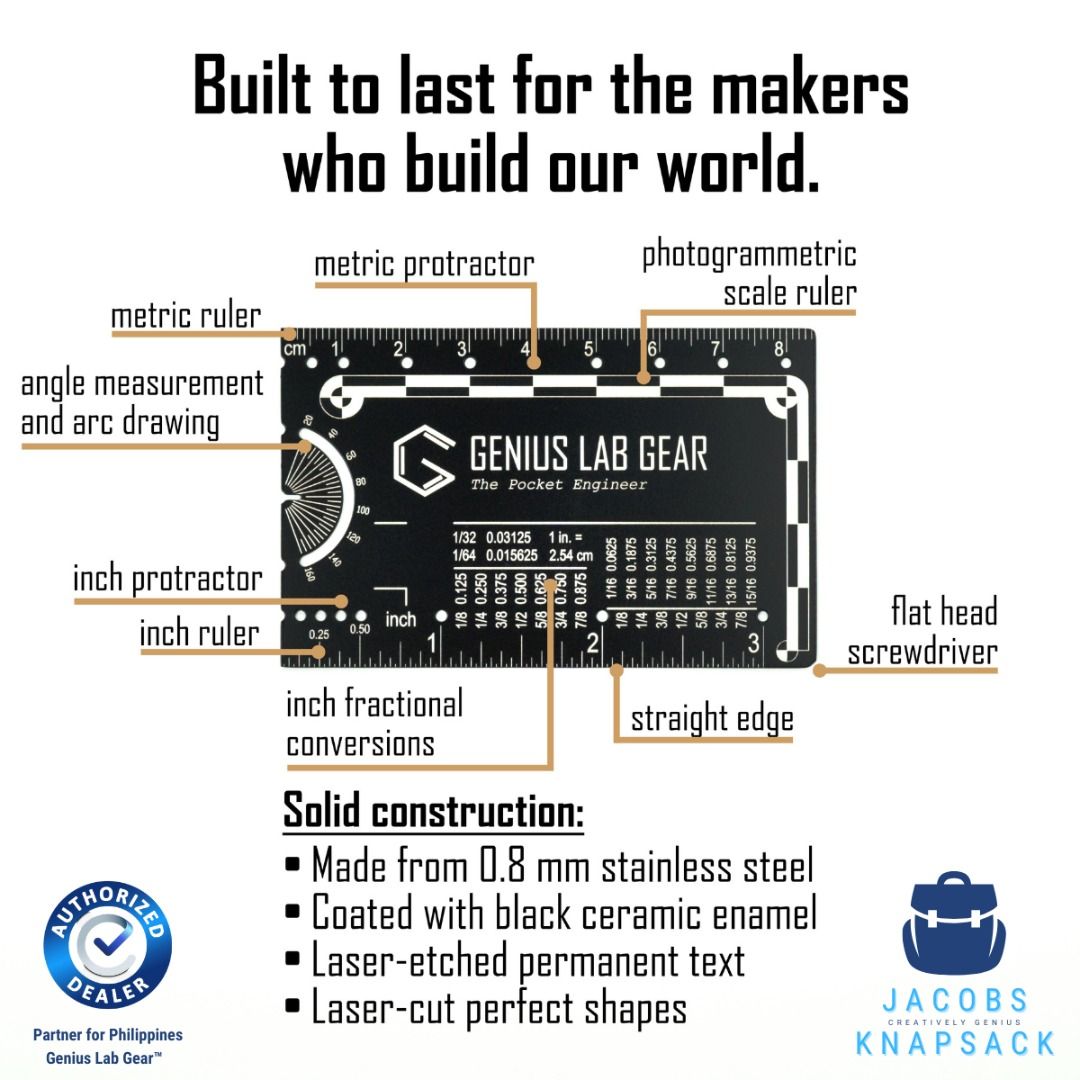 The Pocket Engineer Gift Wallet Engineering Ruler Scale and Unit ...