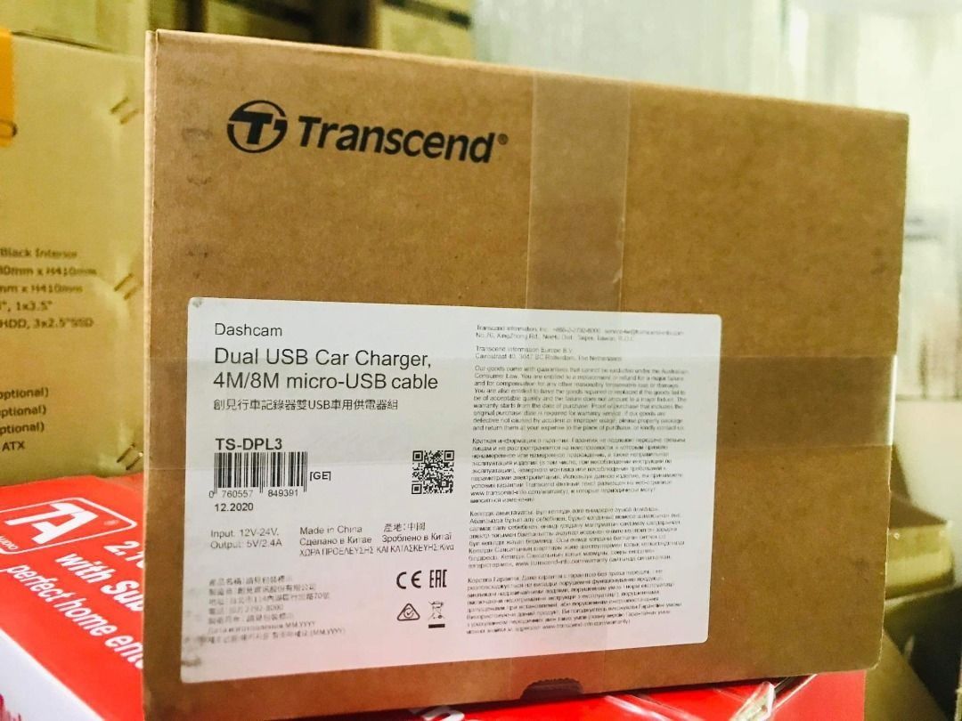 Transcend Dual Micro-USB Car Lighter Adapter 4M8M TS-DPL3, Sports ...