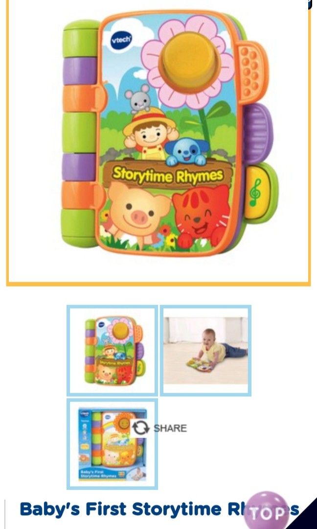 Vtech' Baby First Story Time Rhyme Book, Hobbies & Toys, Toys & Games ...