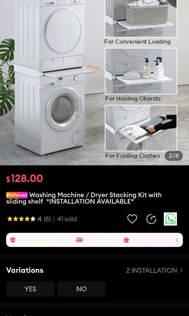 Washer and Dryer Stacking Kit, TV & Home Appliances, Washing Machines ...