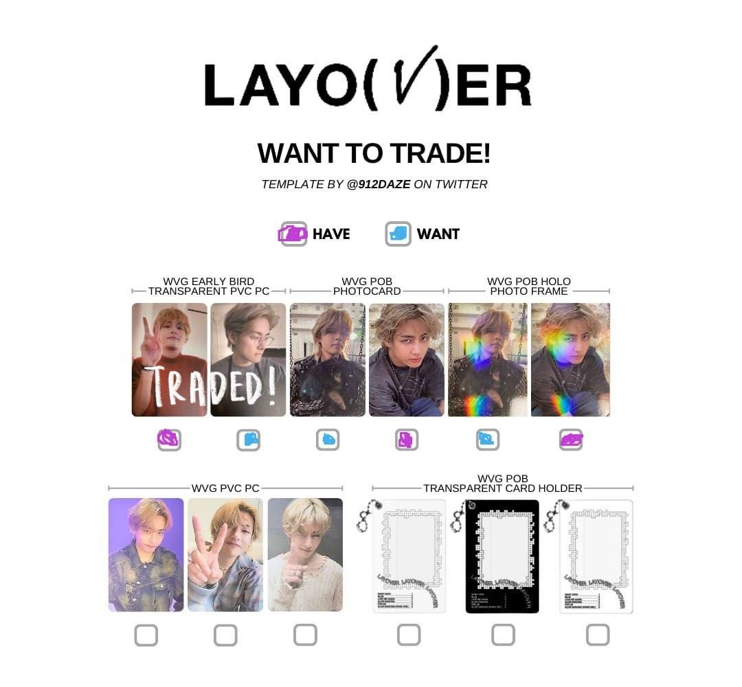 wtt taehyung V layover weverse global pobs, Hobbies & Toys, Memorabilia & Collectibles, K-Wave ...