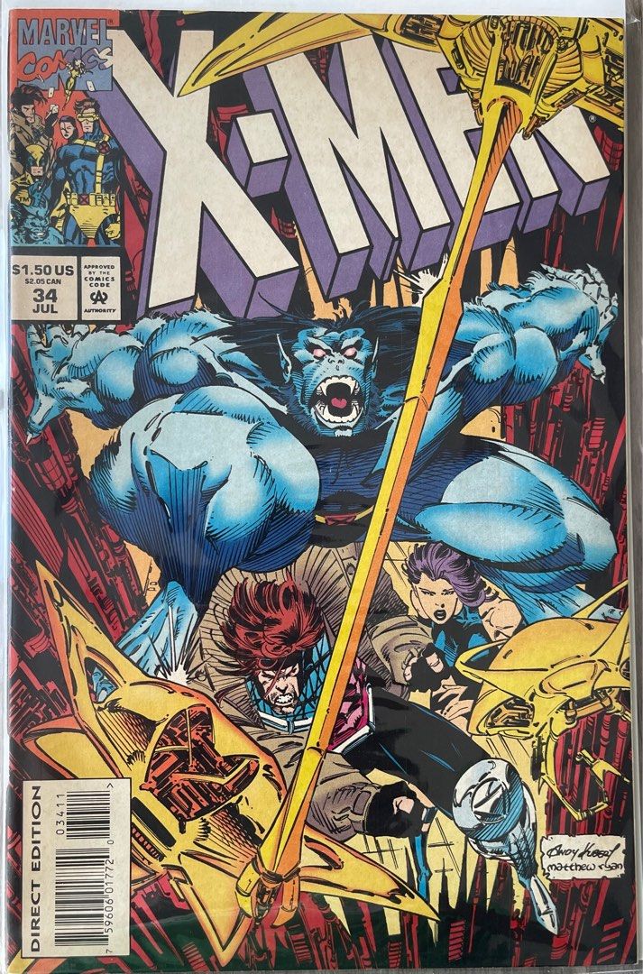 X-MEN #34 ( ANDY KUBERT - BEAST & GAMBIT ! ) - MARVEL COMICS, Hobbies ...