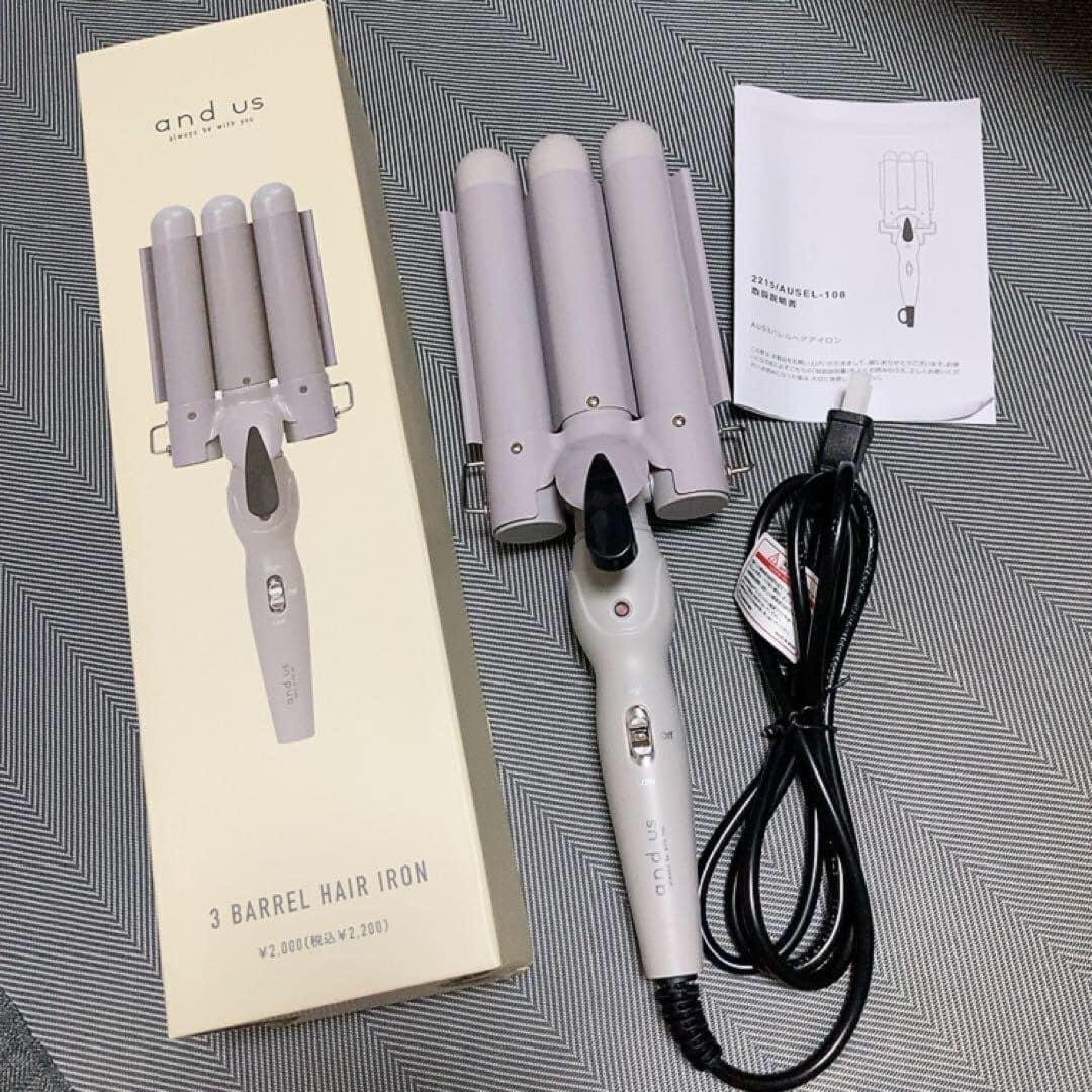 日本3COINS and us 魔法蓬鬆三管電棒造型捲整髮器（電棒捲）, 香水、美妝、保養, 美髮清潔與護理在旋轉拍賣
