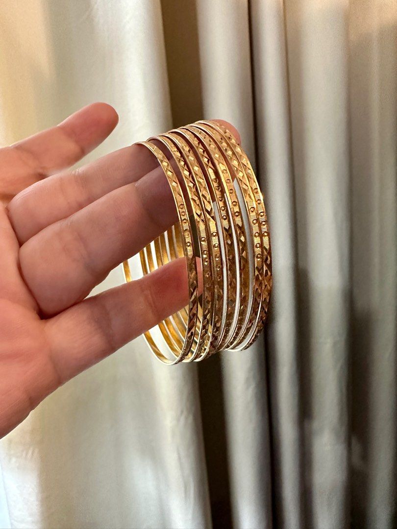 7 Days 22k Saudi Gold Bangles, Women's Fashion, Jewelry & Organizers ...