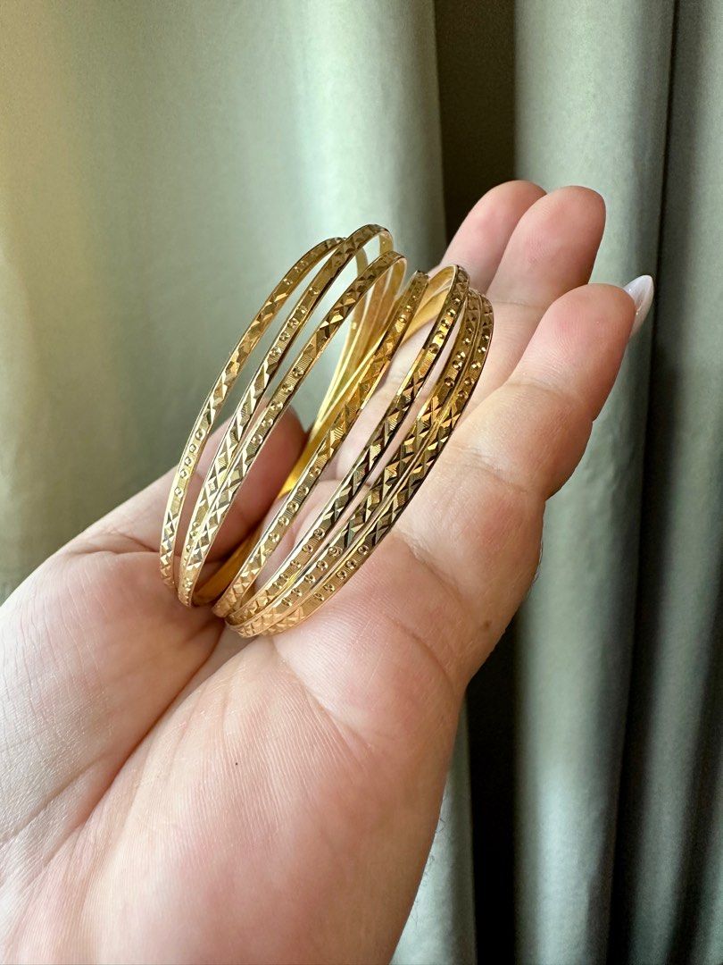 7 Days 22k Saudi Gold Bangles, Women's Fashion, Jewelry & Organizers ...
