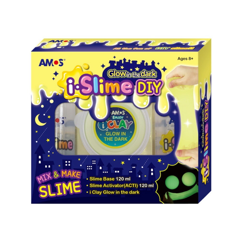 韓國 AMOS 史萊姆 Slime 鬼口水 DIY 套裝-夜光系列, 興趣及遊戲, 玩具 & 遊戲類 - Carousell