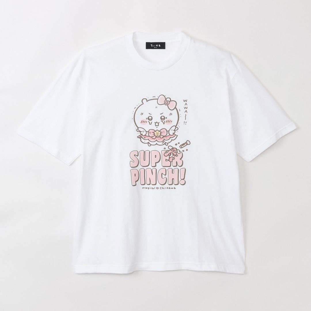 [現貨] ちいかわCHIIKAWA小可愛 超魔法少女系列-ちいかわChikawa SUPER PINCH！白色TEE （M碼）SCH0066 ...