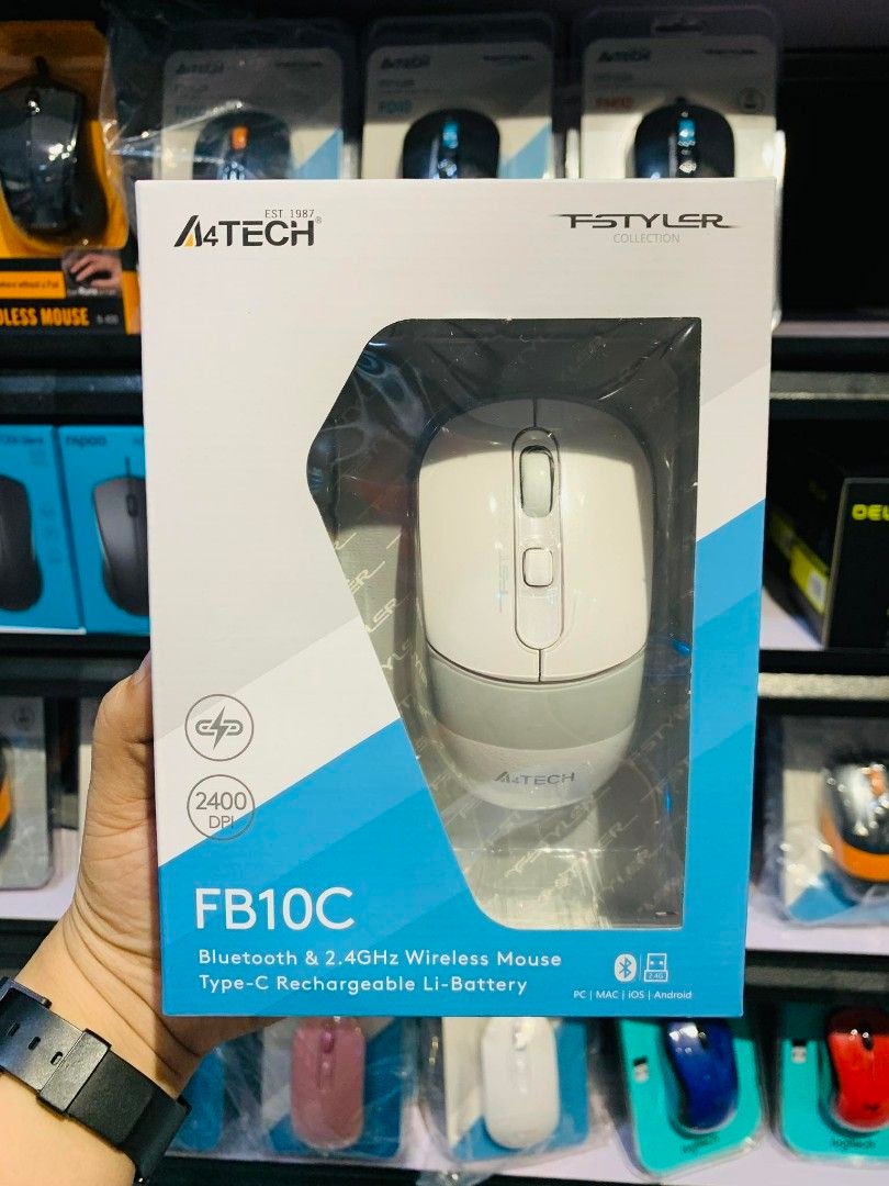 A4Tech Fstyler FB10C Rechargeable Bluetooth & 2.4ghz Wireless Mouse ...