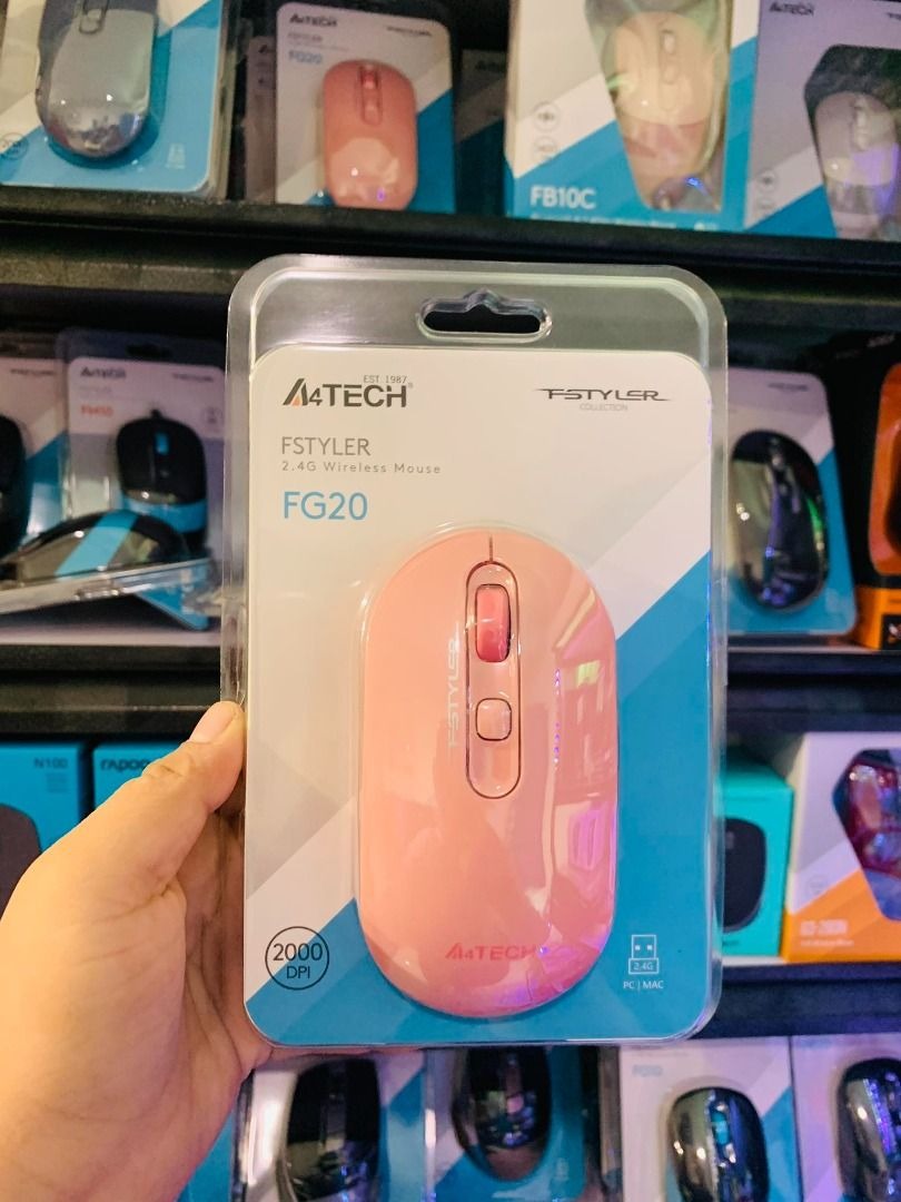 A4Tech Fstyler FG20 Wireless Mouse Pink, Computers & Tech, Parts ...