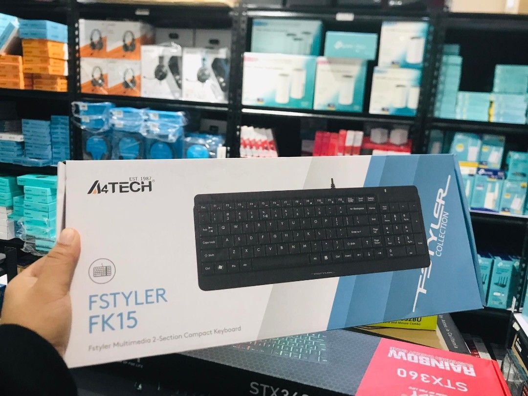 A4Tech Fstyler FK15 2-Section Compact Keyboard USB Grey, Computers ...