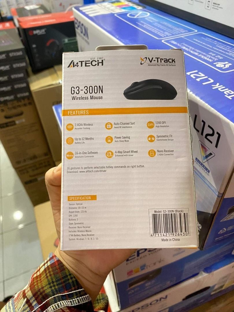 A4Tech G3-300N V-Track Padless Wireless Mouse Black, Computers & Tech, Parts & Accessories ...