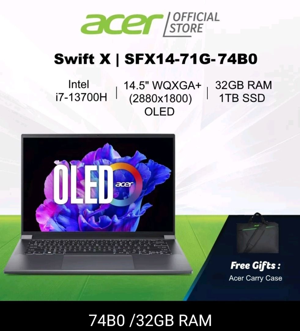Acer Swift X SFX, Computers & Tech, Laptops & Notebooks on Carousell