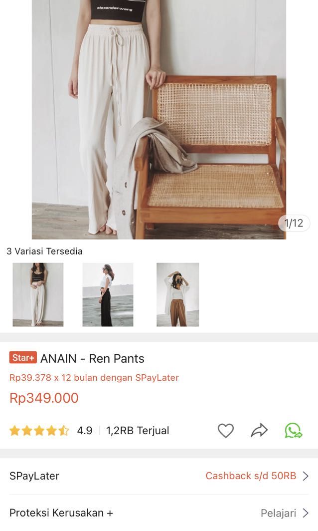 ANAIN pants cream (Laku ribuan pcs di Shopee), Fesyen Wanita, Pakaian ... ANAIN pants cream (Laku ribuan pcs di Shopee), Fesyen Wanita, Pakaian ...