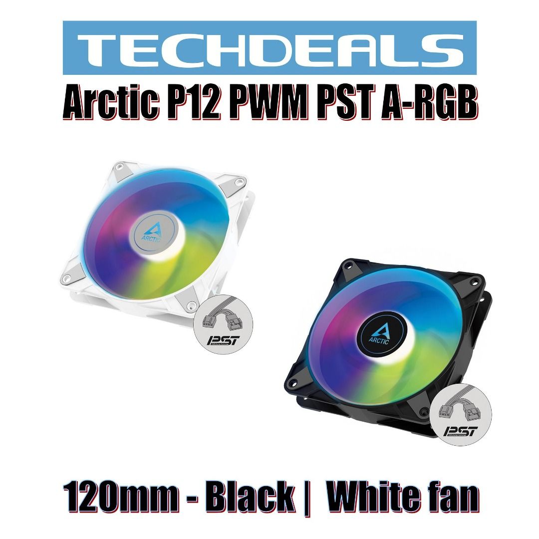 Arctic P12 PWM PST A-RGB 120mm Black | white Fan, Computers & Tech ...