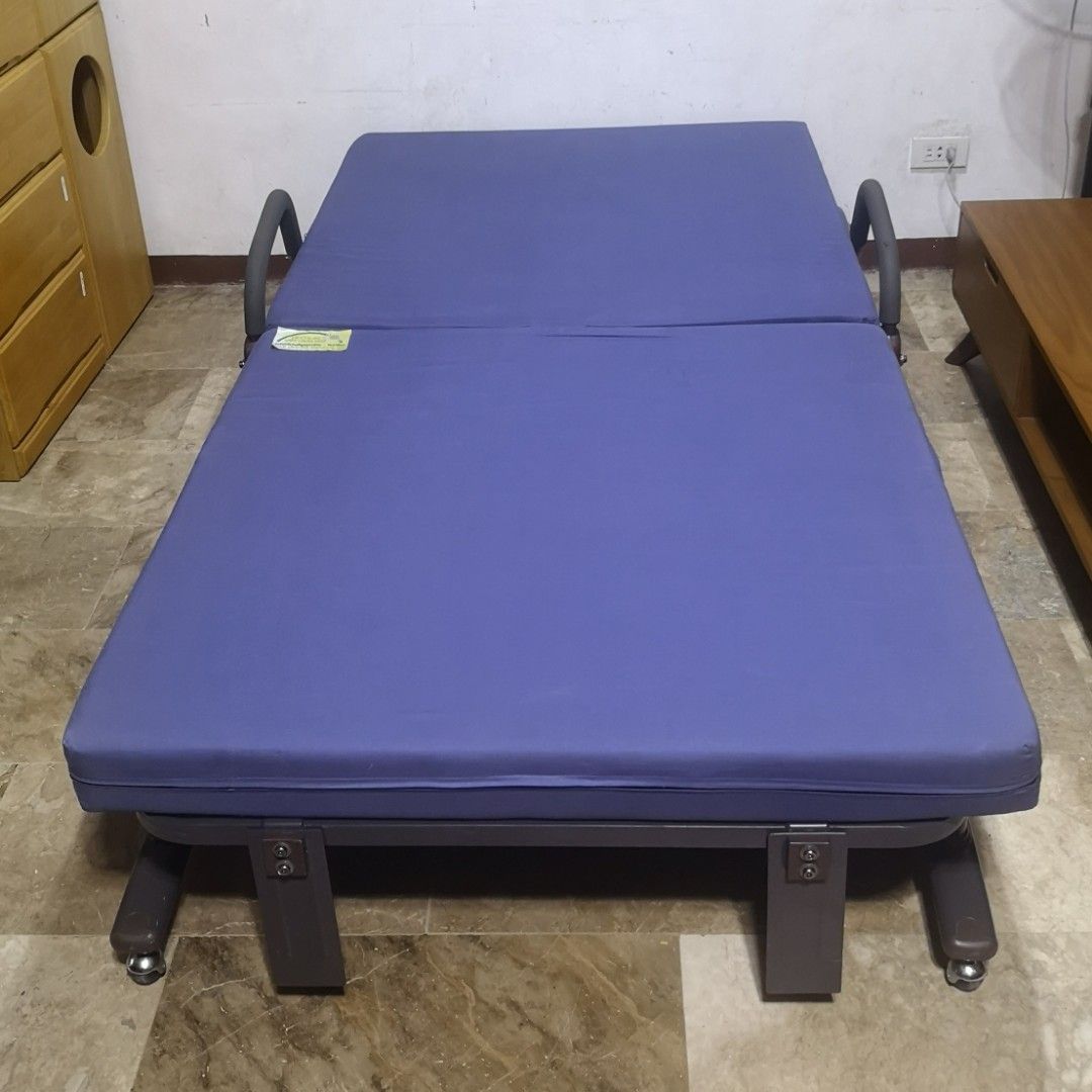 ATEX heavy-duty single folding bed w/ detachable German foam cushion ...