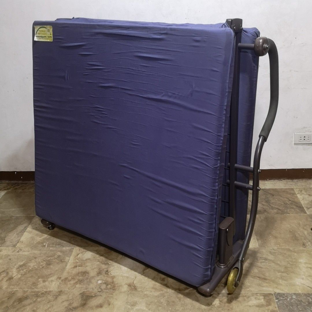 ATEX heavy-duty single folding bed w/ detachable German foam cushion ...