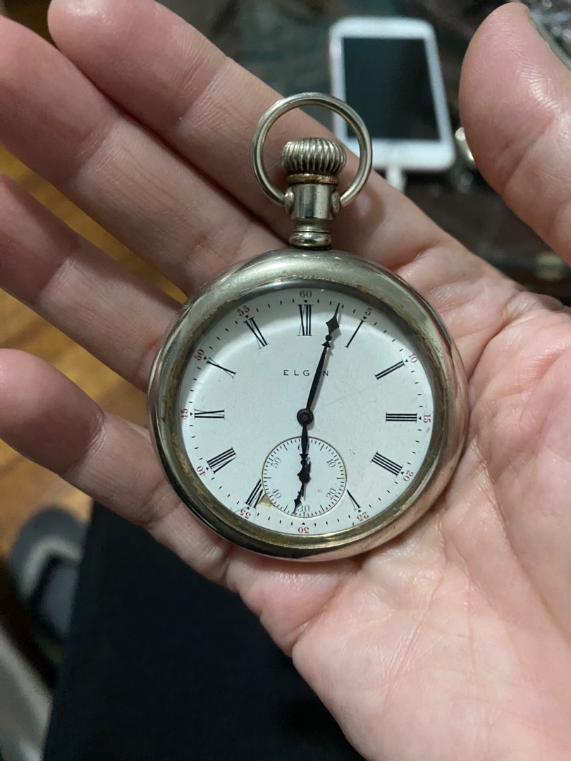 Authentic Elgin Vintage Pocket Watch Hand Wind, Men's Fashion, Watches ...