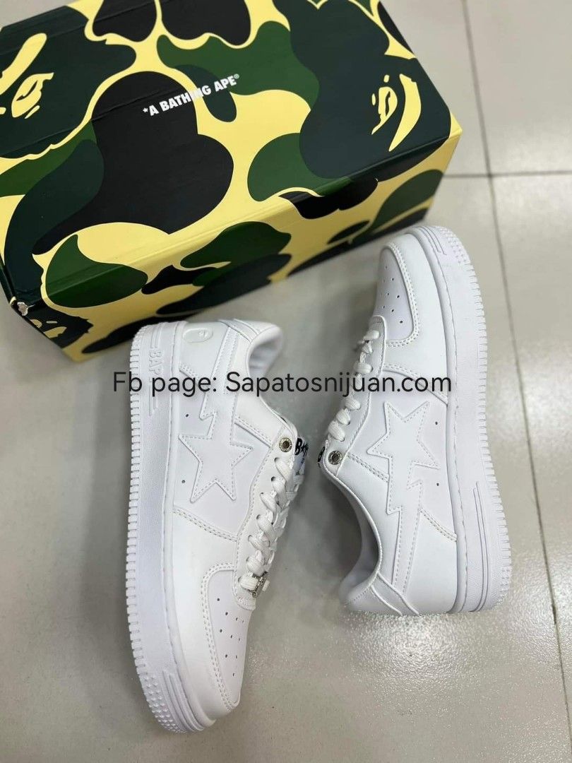 Bapesta triple white, Men's Fashion, Footwear, Sneakers on Carousell