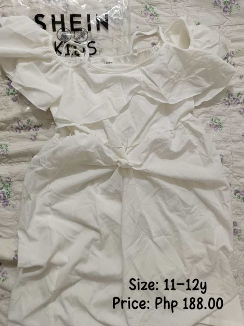 Basic Plain White Dress for Girls 11-12y, Babies & Kids, Babies & Kids ...