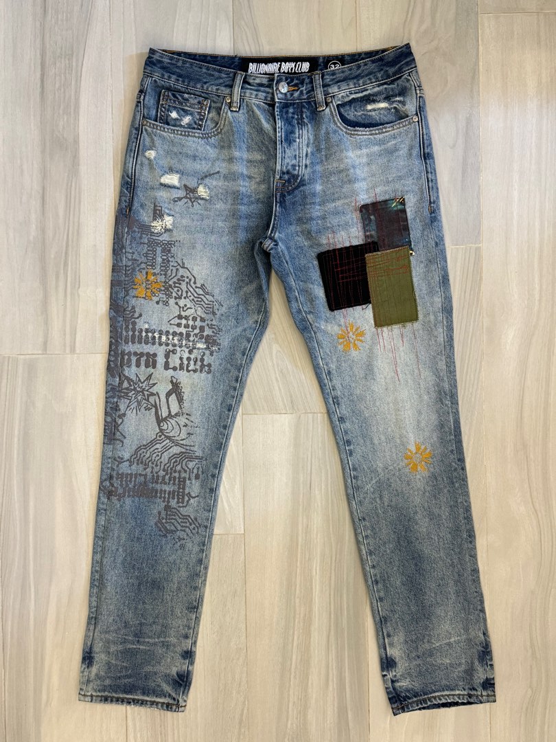BBC circuits jeans BILLIONAIRE BOYS CLUB, 男裝, 褲＆半截裙, 牛仔褲 - Carousell