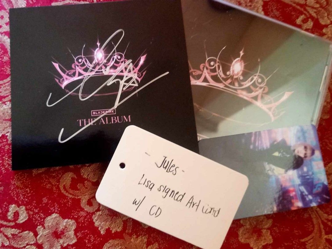 BLACKPINK LISA SIGNED ART CARD WITH CD THE ALBUM, Hobbies & Toys ...