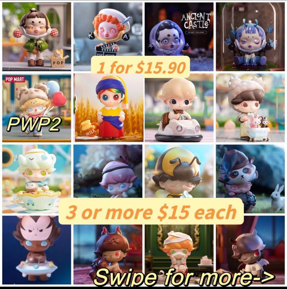 BNIF Popmart SP Skullpanda Hacipupu Dimoo Molly Hirono Disney Pino ...
