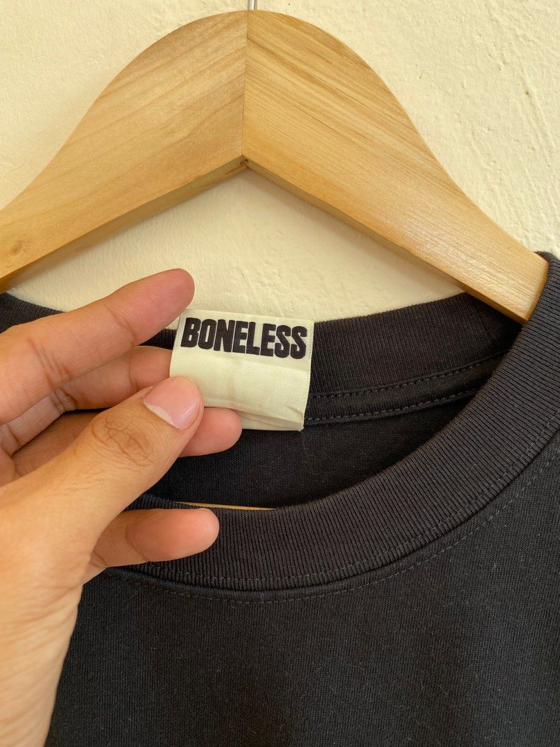 BONELESS Foamed Velvet B-Letter Oversized Tee, Men's Fashion, Tops ...