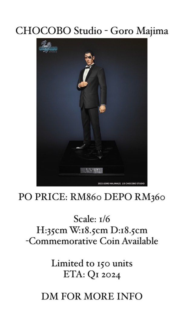 CHOCOBO Studio - Goro Majima, Hobbies & Toys, Toys & Games on Carousell