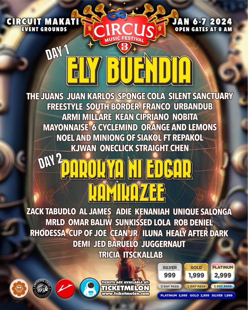 Circus Music Festival 5 tickets PLATINUM, Tickets & Vouchers, Event ...