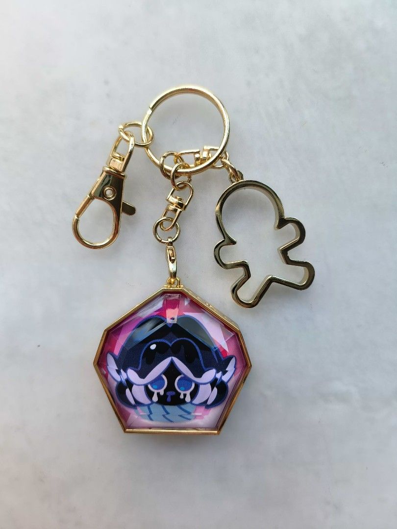 Cookie Run Kingdom Squid Ink Cookie Metal Soulstone Keychain Hobbies
