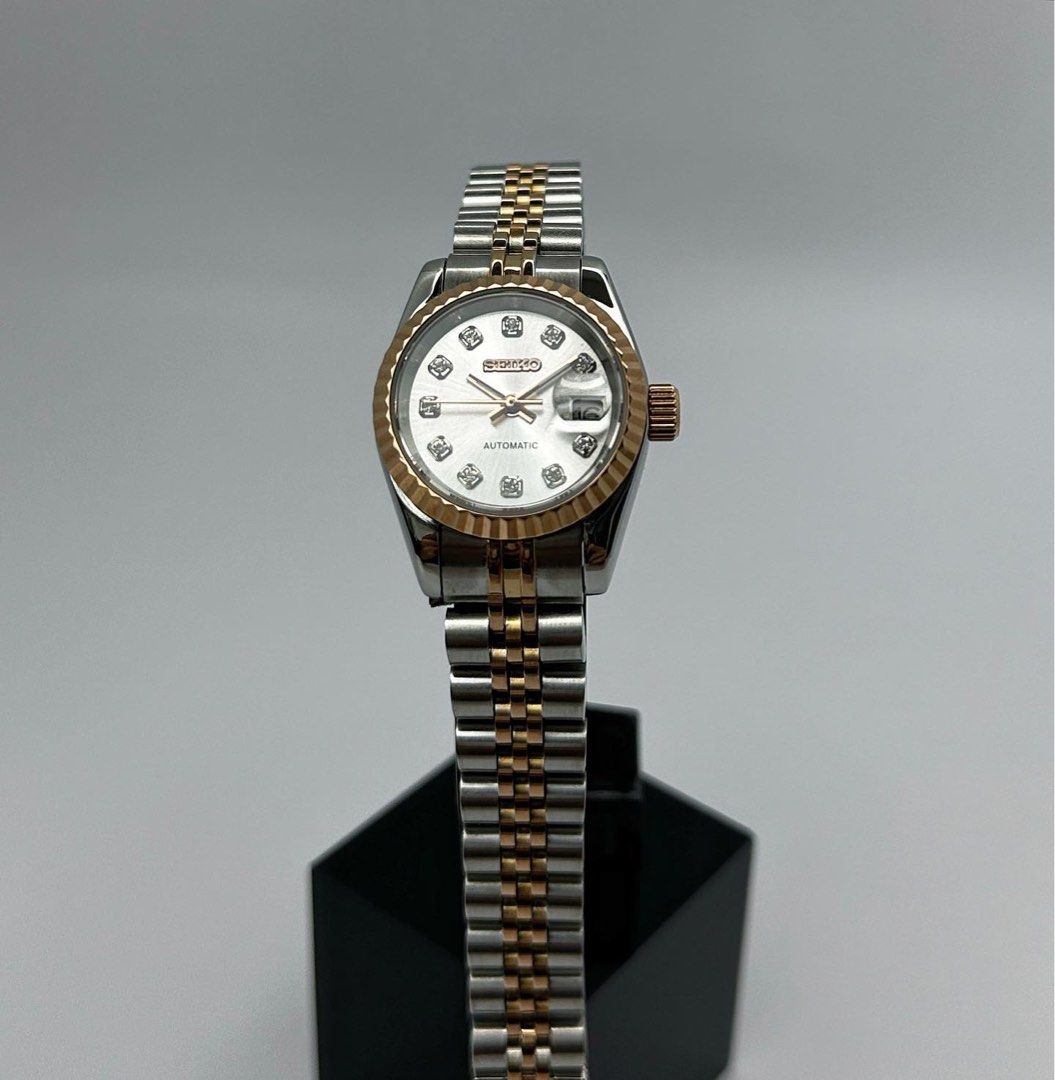 Custom Seiko Mod 2-Tone Rose gold Diamond DateJust 26mm, Women's ...