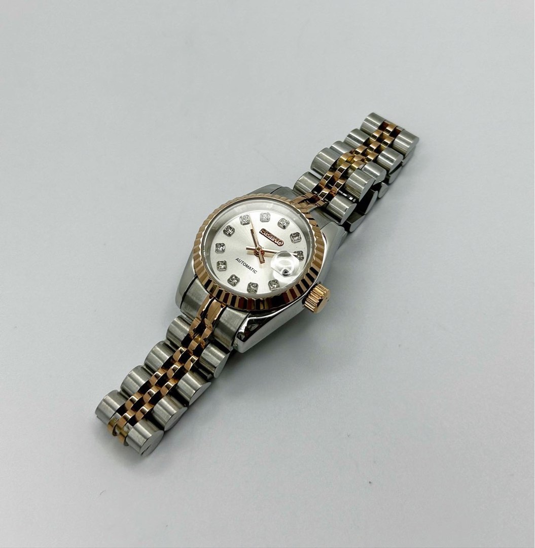 Custom Seiko Mod 2-Tone Rose gold Diamond DateJust 26mm, Women's ...