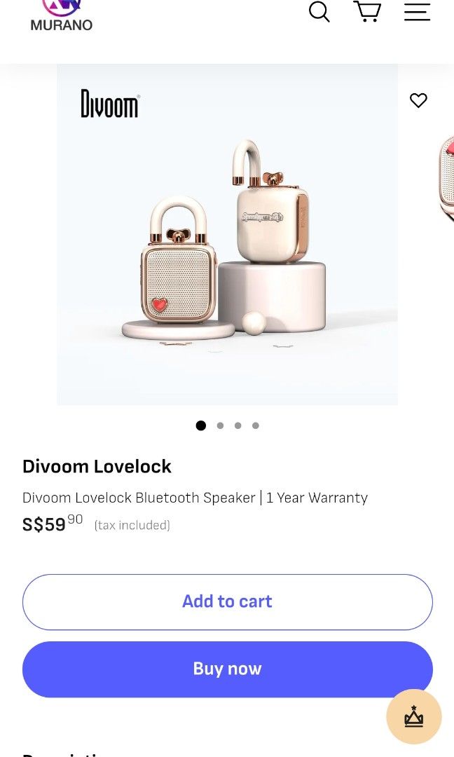 DIVOOM LOVELOCK BLUETOOTH SPEAKER, Audio, Soundbars, Speakers ...