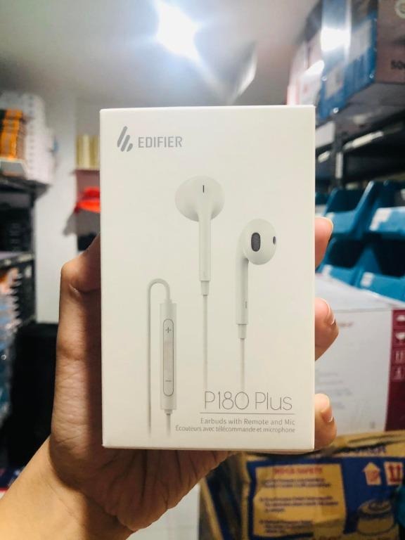 Edifier P180 Plus Earbuds with Remote and Mic White, Audio, Earphones ...