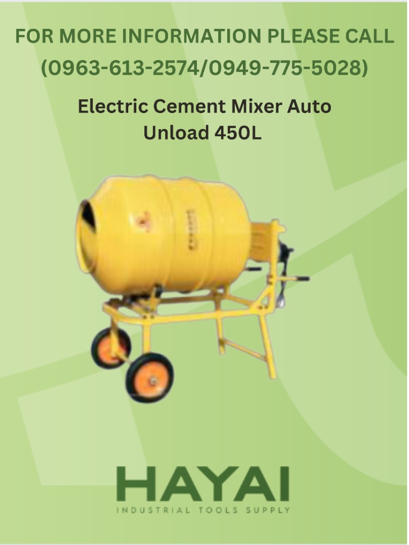 Electric Cement Mixer Auto Unload 450L, Commercial & Industrial ...