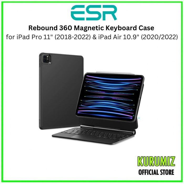ESR Rebound 360 Magnetic Keyboard Case for iPad Pro 11" (2018-2022 ...