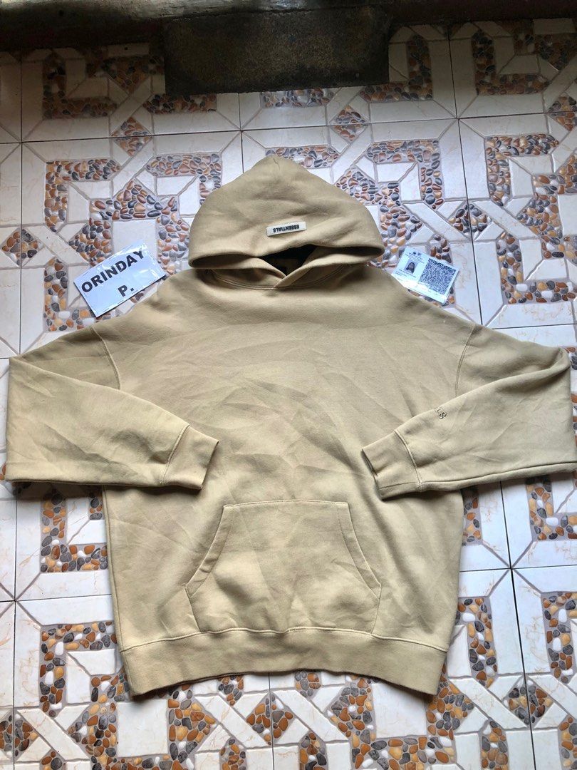 Essentials Reflective Big Script Khaki Beige Fear of God Hoodie Jacket ...