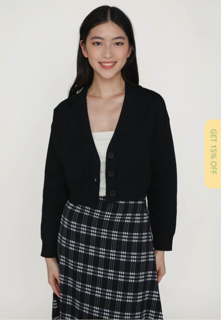 Euphoria Knit Cardigan (Black), Women's Fashion, Coats, Jackets and Outerwear on Carousell