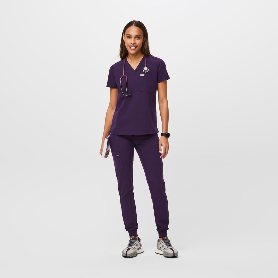 FIGS Purple Jam Catarina Top + Skinny Yola, Women's Fashion, Activewear ...