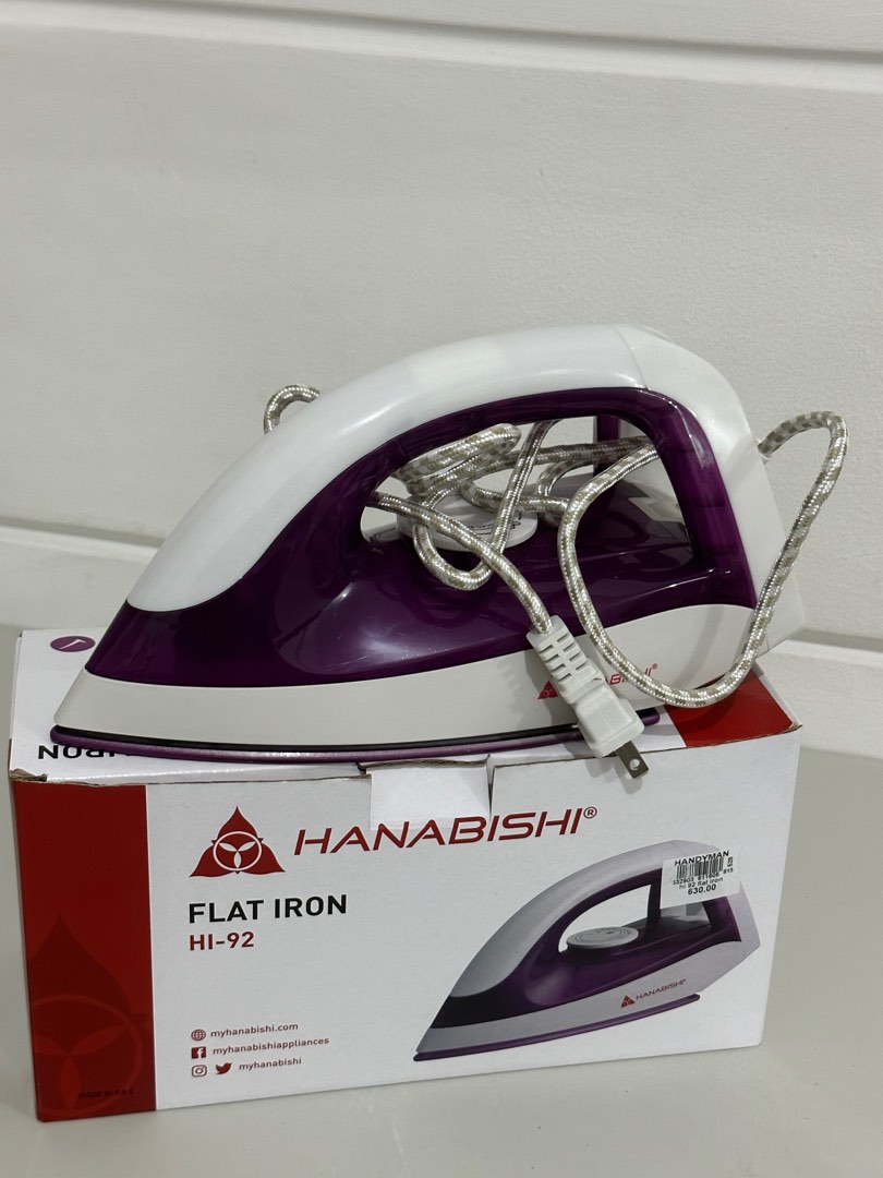 Flat Iron / Plantsa (Hanabishi), TV & Home Appliances, Irons & Steamers ...