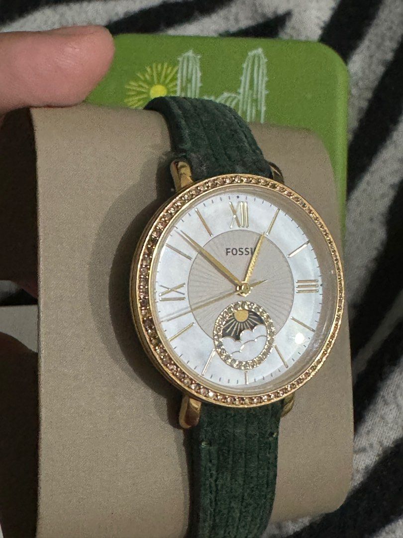 Fossil Jacqueline Sun and Moon leather watch, Women's Fashion, Watches ...