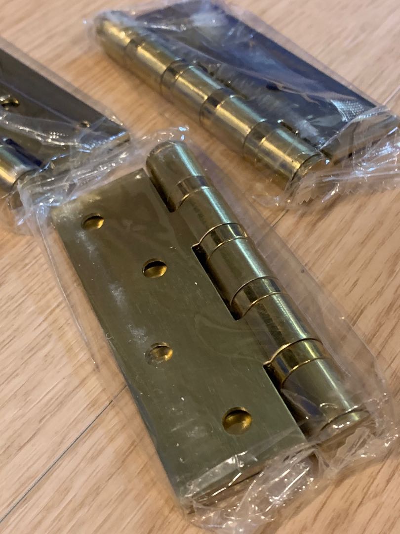 Gold metal door hinge, Furniture & Home Living, Security & Locks, Locks ...