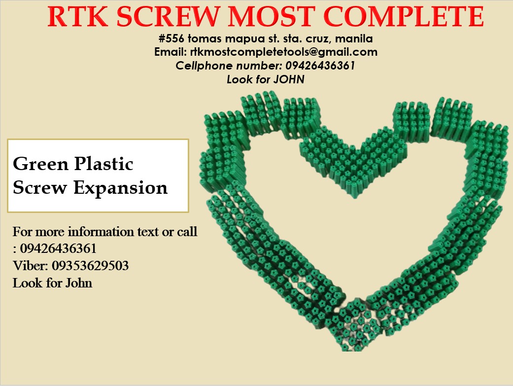 Green Plastic Screw Expansion 6x30, Commercial & Industrial ...